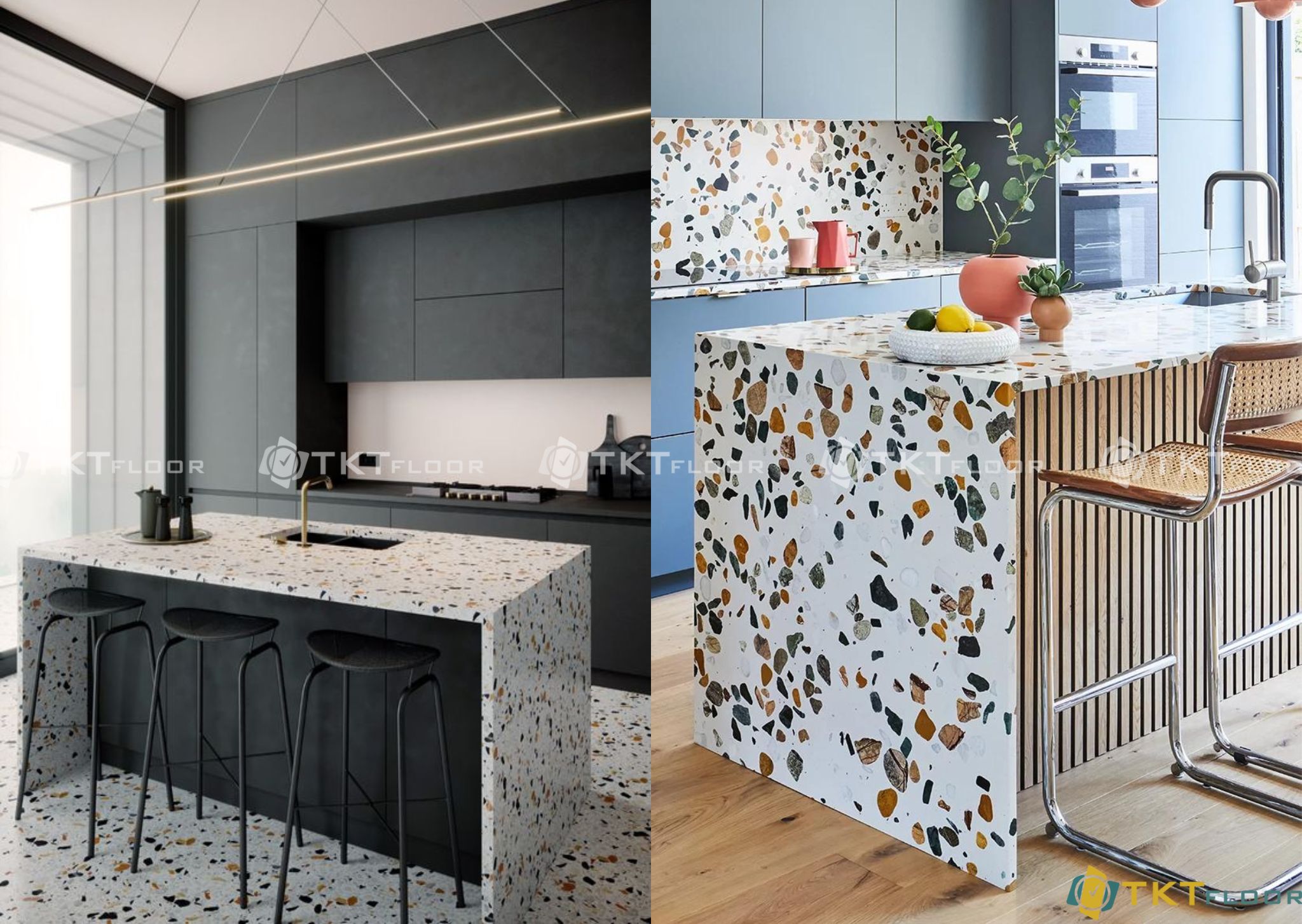 ỨNG DỤNG ĐÁ TERRAZZO TRONG THIẾT KẾ BẾP - TKT Floor