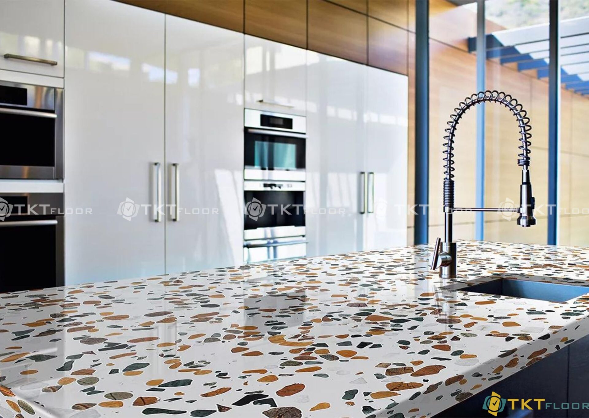ỨNG DỤNG ĐÁ TERRAZZO TRONG THIẾT KẾ BẾP - TKT Floor